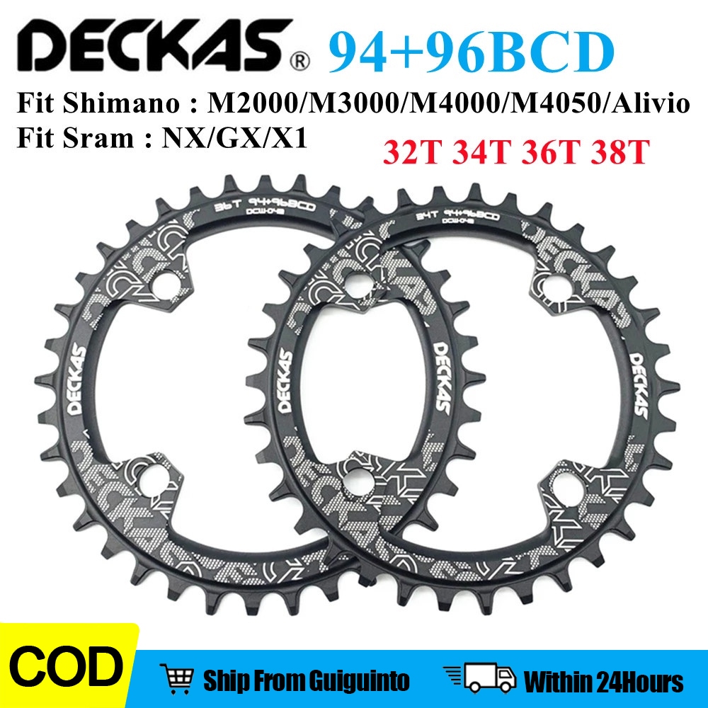 DECKAS 94+96BCD Bicycle Chainring Round/Oval 32T 34T 36T 38T MTB Mountain Bike Chainset for ...