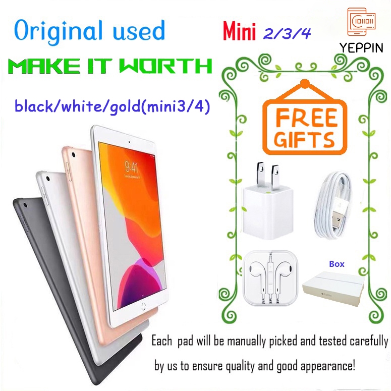 Original Used pad mini 2/3/4 Factory unlocked 90-98% new Second-hand tablets free shipping ...