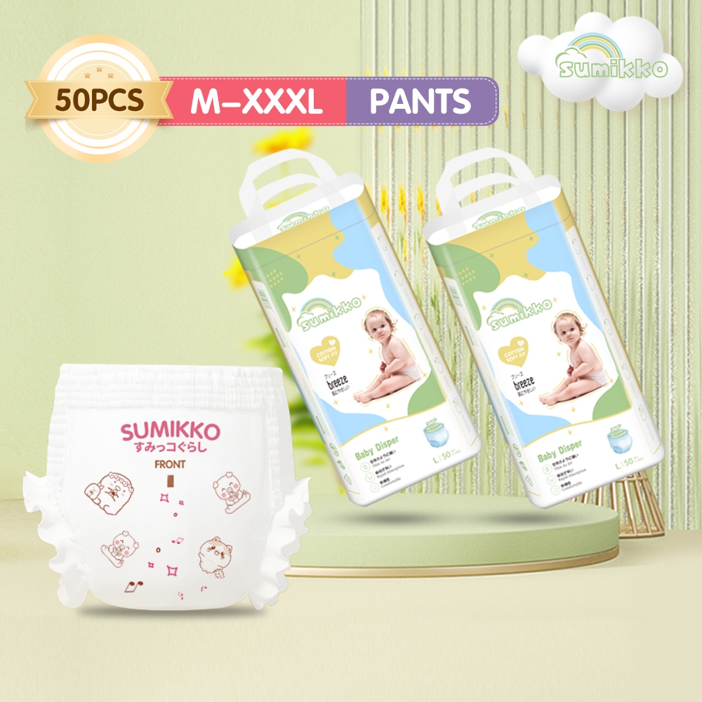 SUMIKKO 50PCS Pull-up Pants M L XL XXL XXXL, Ultra Thin Soft and Breathable Baby Diaper | Shopee ...