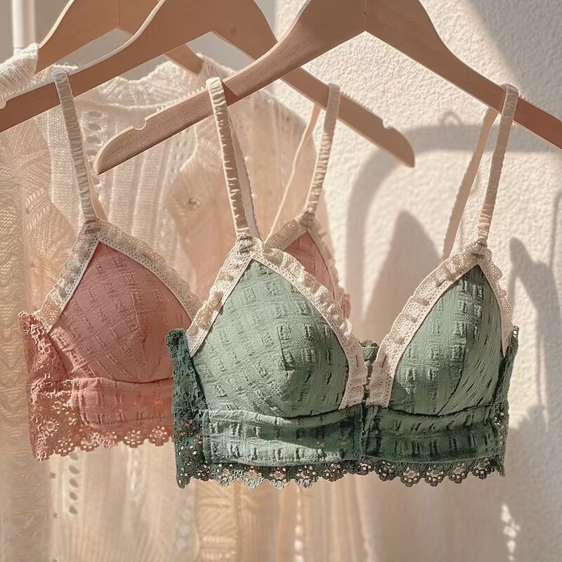 4 Color Girl Front Closure Push Up Lace Bra Sexy Women's Underwear ...