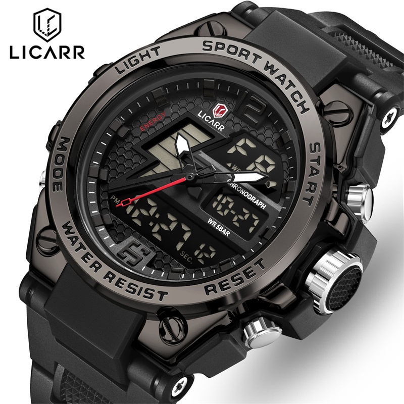LICARR Casual Men's Watches Original Brand Fashion Sport Alarm Military ...