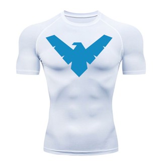 Nightwing Compression Short Sleeve Shirt Men's T-Shirt Fitness Workout ...