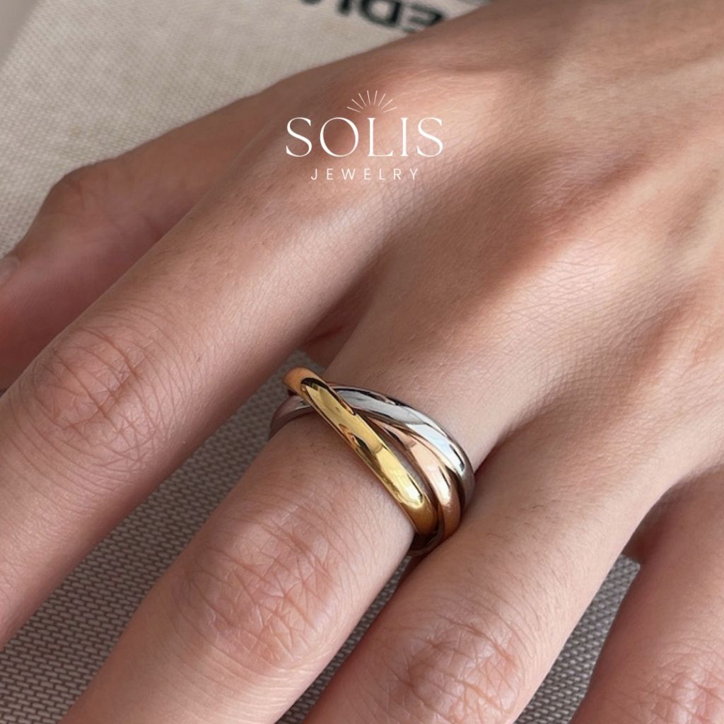 3 Layers 3 Colors Set Ring Rose • Waterproof Non-Fade Tarnish • Rings ...