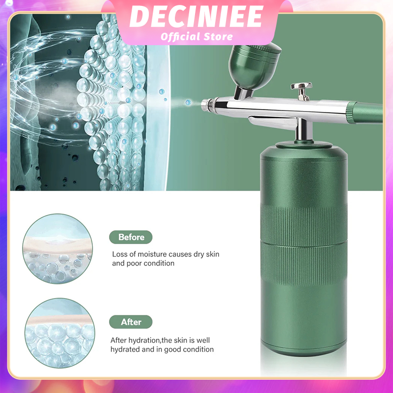 Oxygen Injector Mini Air Compressor Kit Air-Brush Paint Spray Gun ...