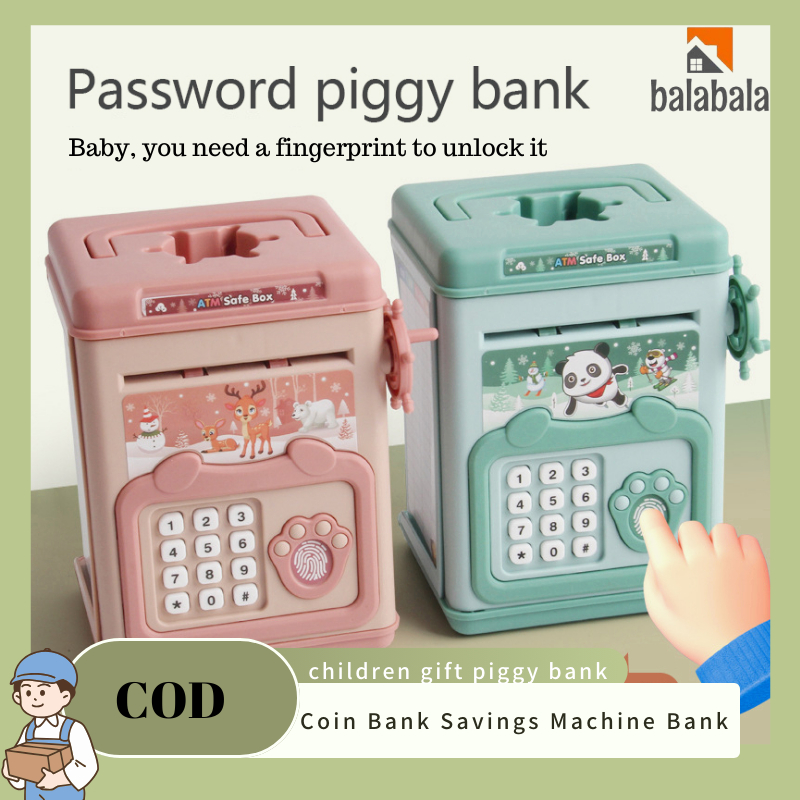 coin bank savings machine bank cartoon character money atm children ...