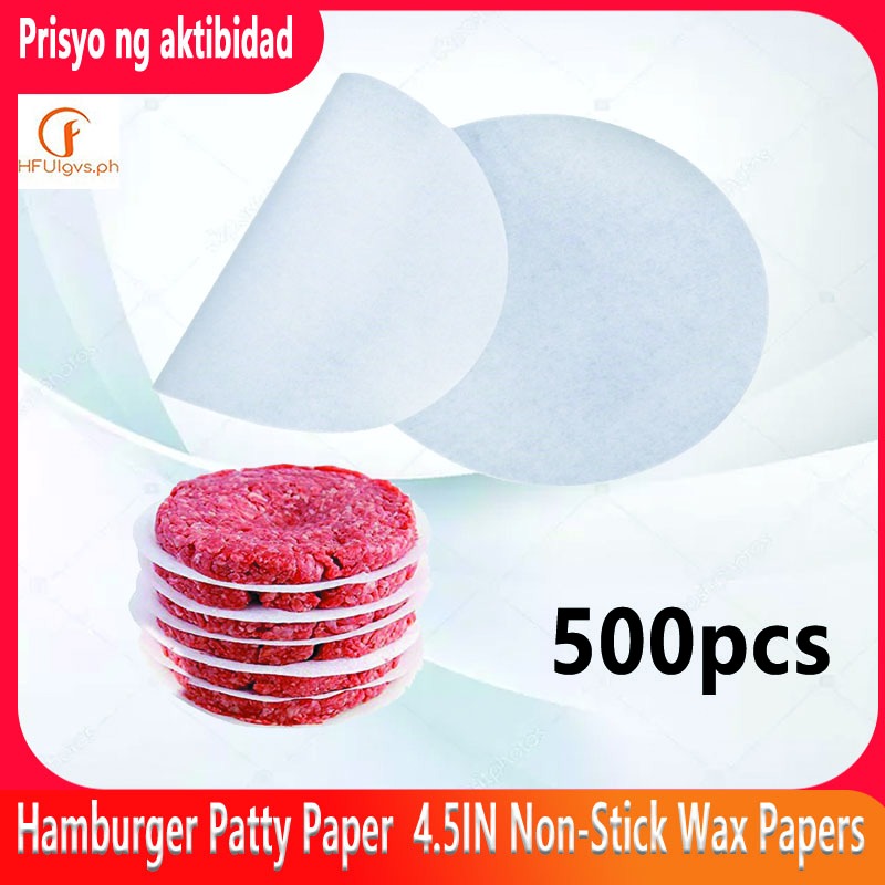 500pcs Hamburger Patty Paper, 4.5IN Non-Stick Wax Papers, Round ...