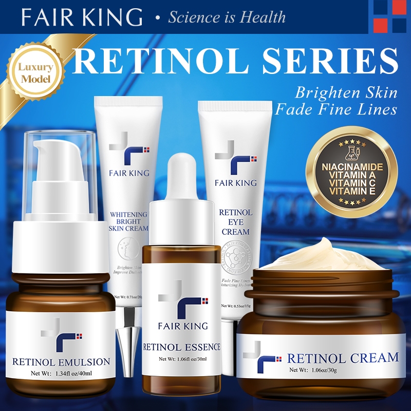 FAIR KING 5PCS Anti Aging Set Retinol Cream + Eye Cream + Facial Serum ...