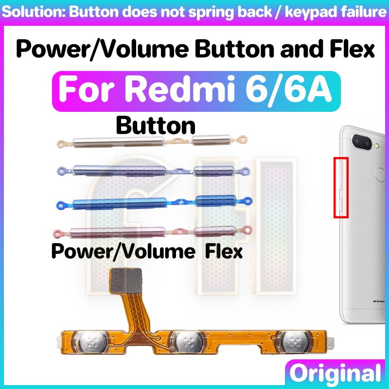 Power volume button flex For Xiao Redmi 6 6A Side key Switch ON OFF Key ...