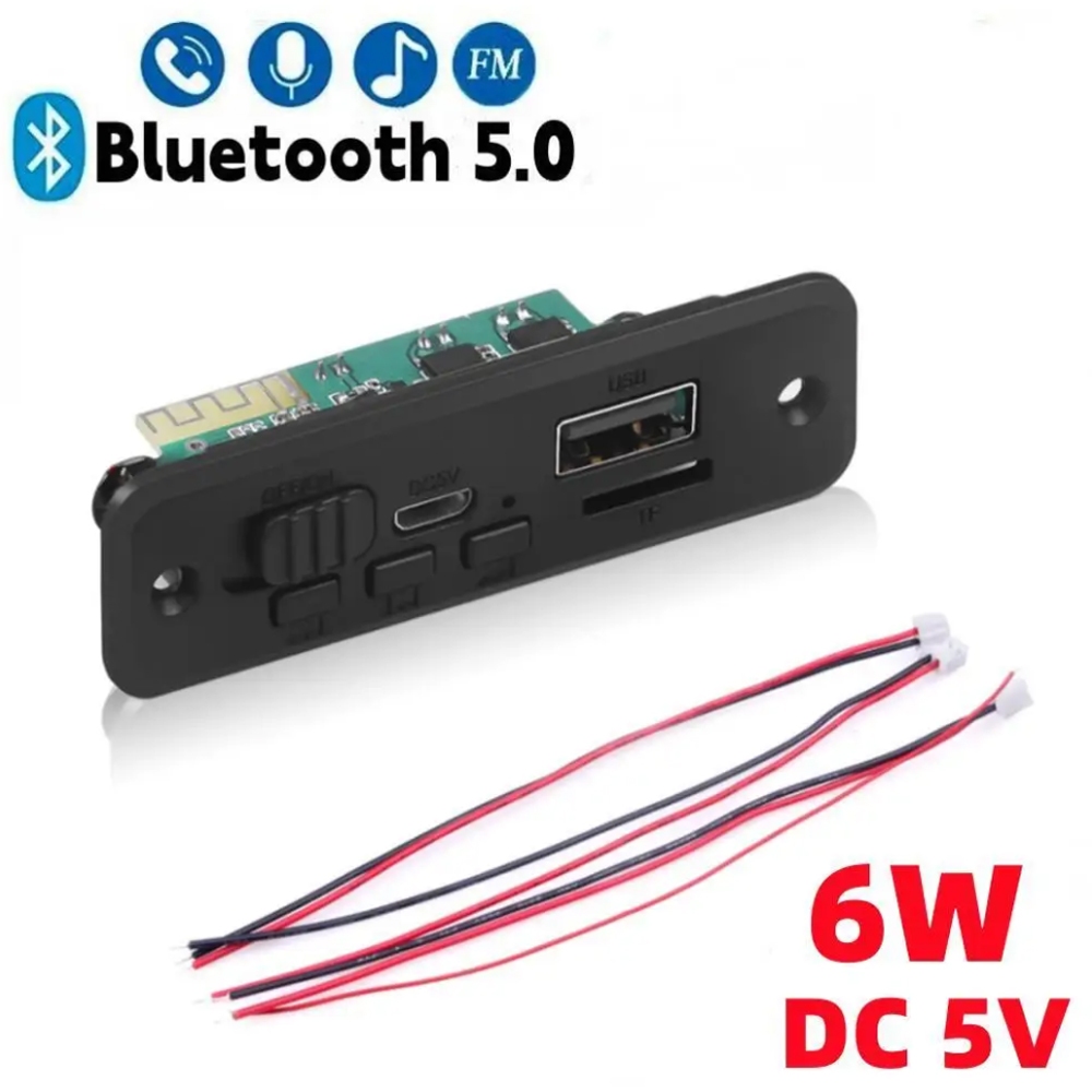 6W DIY MP3 Decoder Board 5V 2x3W Amplifier Bluetooth 5.0 MP3 Player Car ...