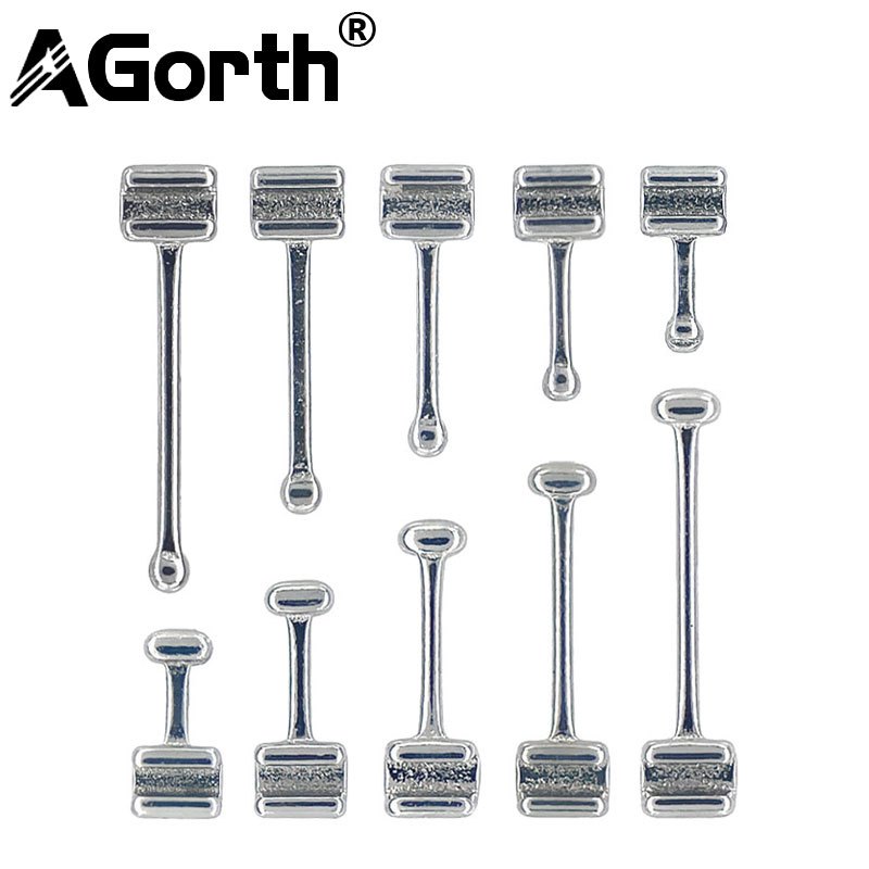 AGorth 10Pcs Crimpable Lingual Button Sliding Ball/T Hooks Crimpable ...