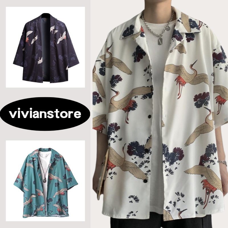 Men's Shirt Summer Ruffian Shirt Fashionable Chinese Chic Printing Ice ...