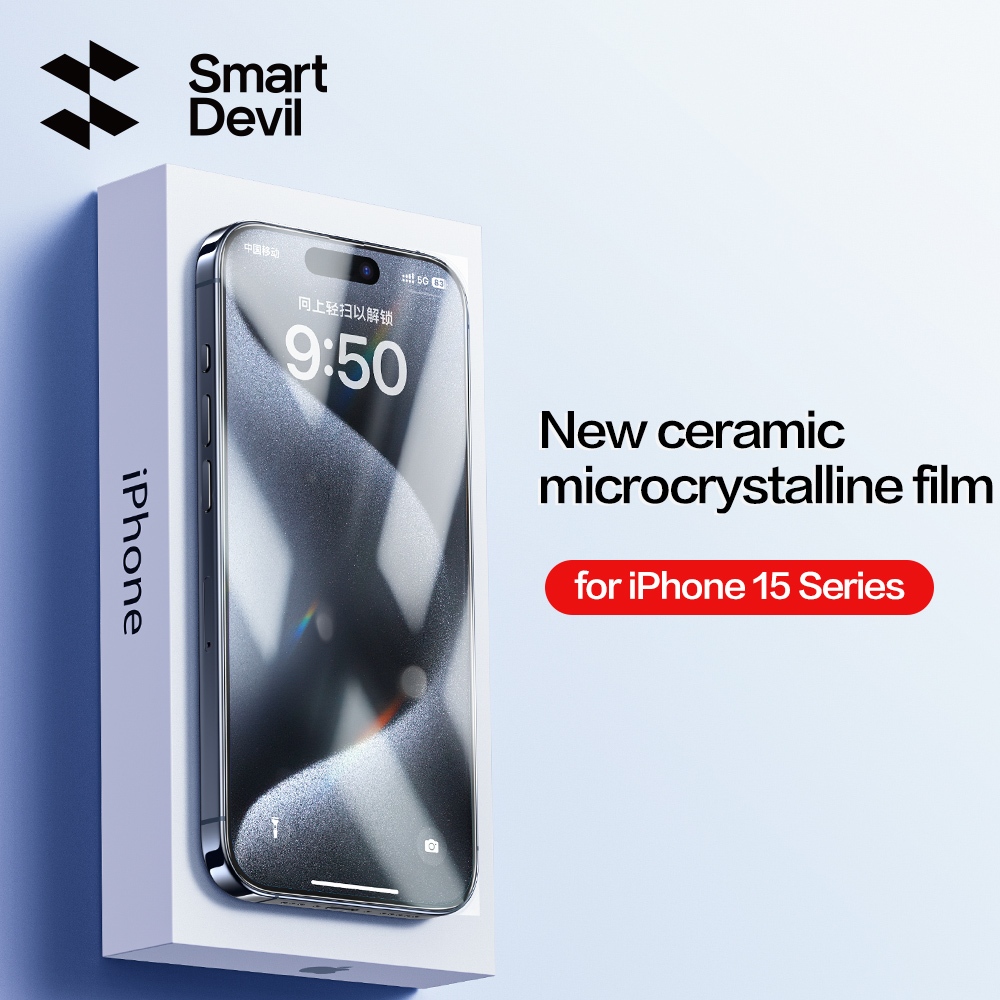 SmartDevil Ceramic Soft Film For iPhone 15/15Plus/15Pro/15ProMax Full Screen Protection ...