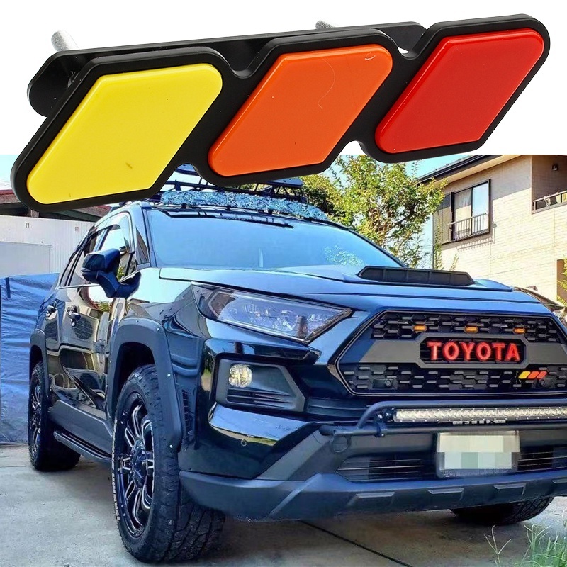 Toyota Hilux Tri-Color Grille Acrylic Badge Emblem ABS TRD Car Three ...