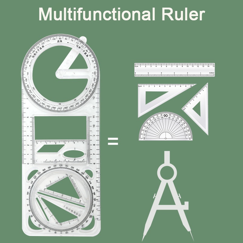 Multifunctional Geometric Ruler Mathematics Drawing Template for ...