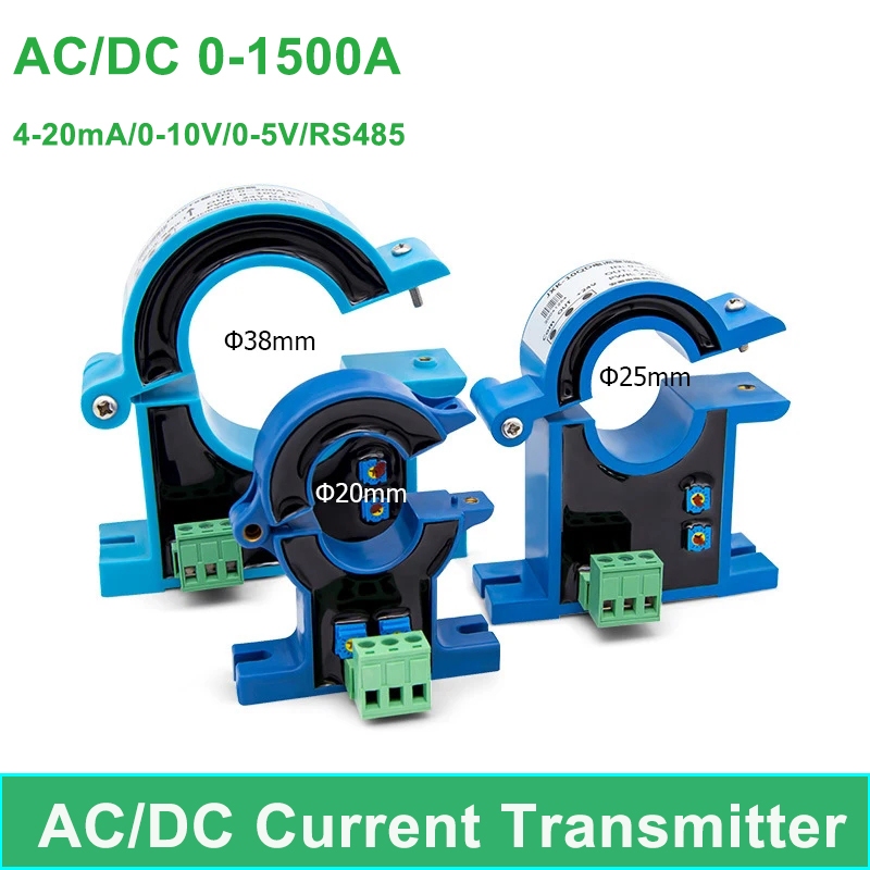 Current Transmitter 0-1500A AC DC Current Detection 4-20mA 0-20mA 0-5V ...