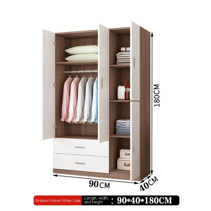 EXINHOME Wooden wardrobe cabinet 3 Doors White Multi-Functional ...