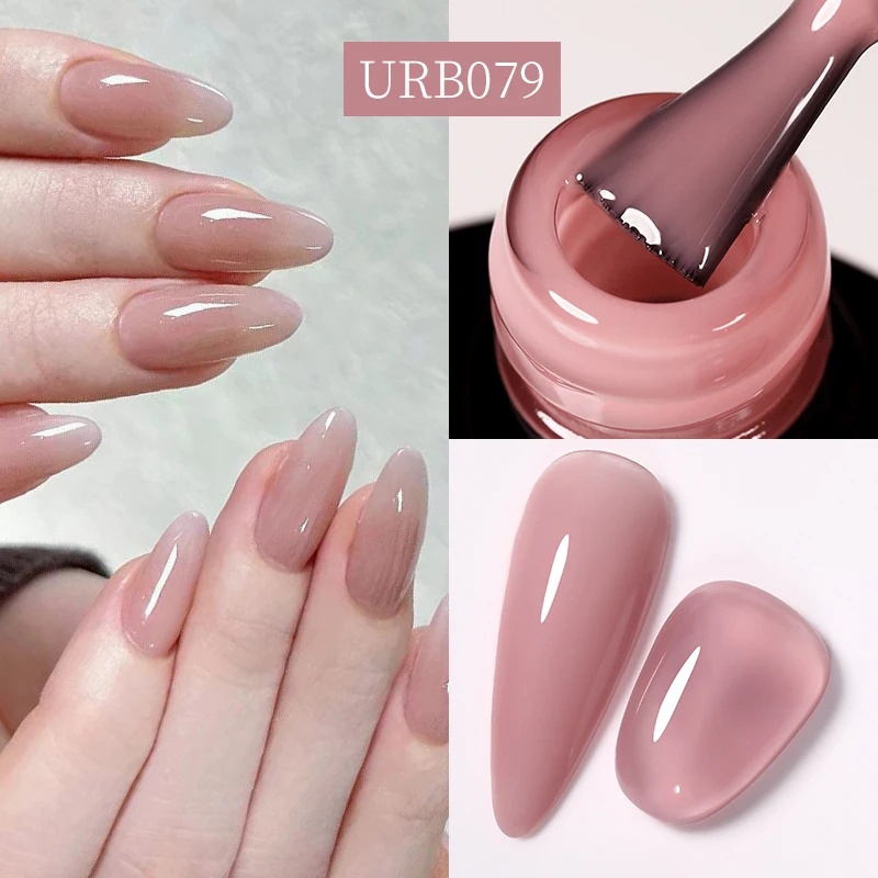 UR SUGAR Rubber Base Gel 2 IN 1 Nail Gel Polish Black Brown Manicure ...