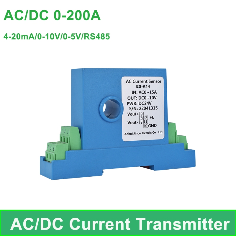 CT Current Sensor AC 5A 10A 20A 50A 200A Transmitter 4-20mA 0-10V RS485 ...
