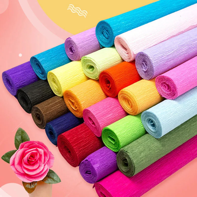 17 Colors 250x50cm Colored Crepe Paper Roll Origami Crinkled Crepe ...