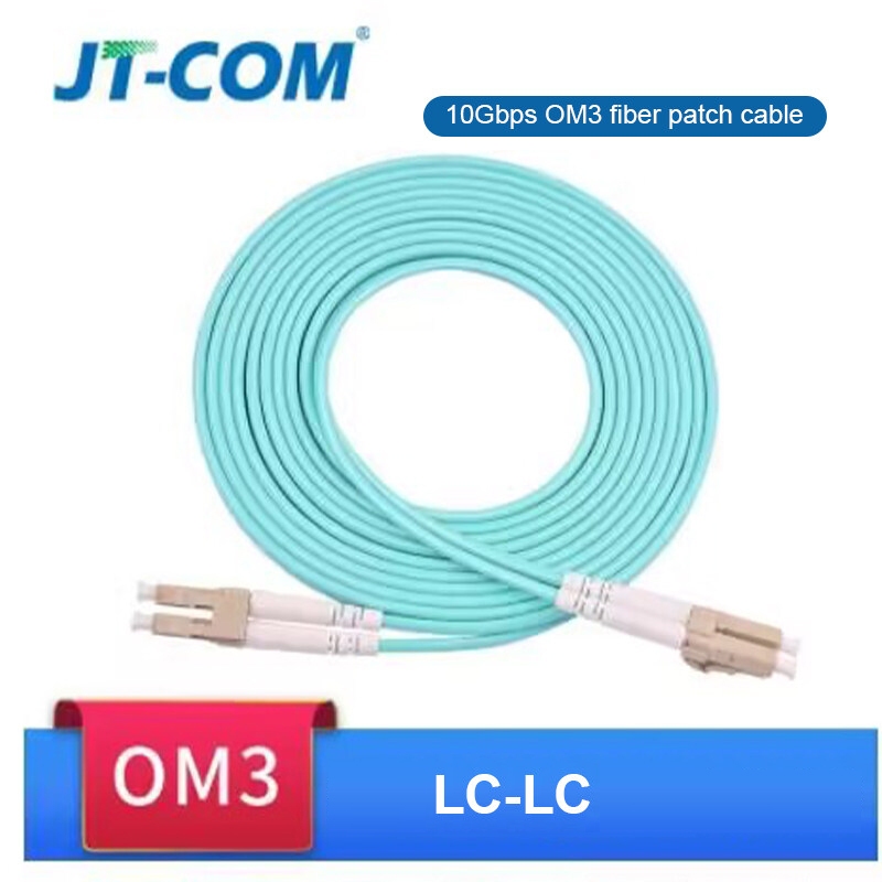 JT-COM OM3 - LC - DUPLEX Fiber Optic Patch Cord (MULTI-MODE) 10G LC-LC Multimode Duplex 1M/3M/5M ...