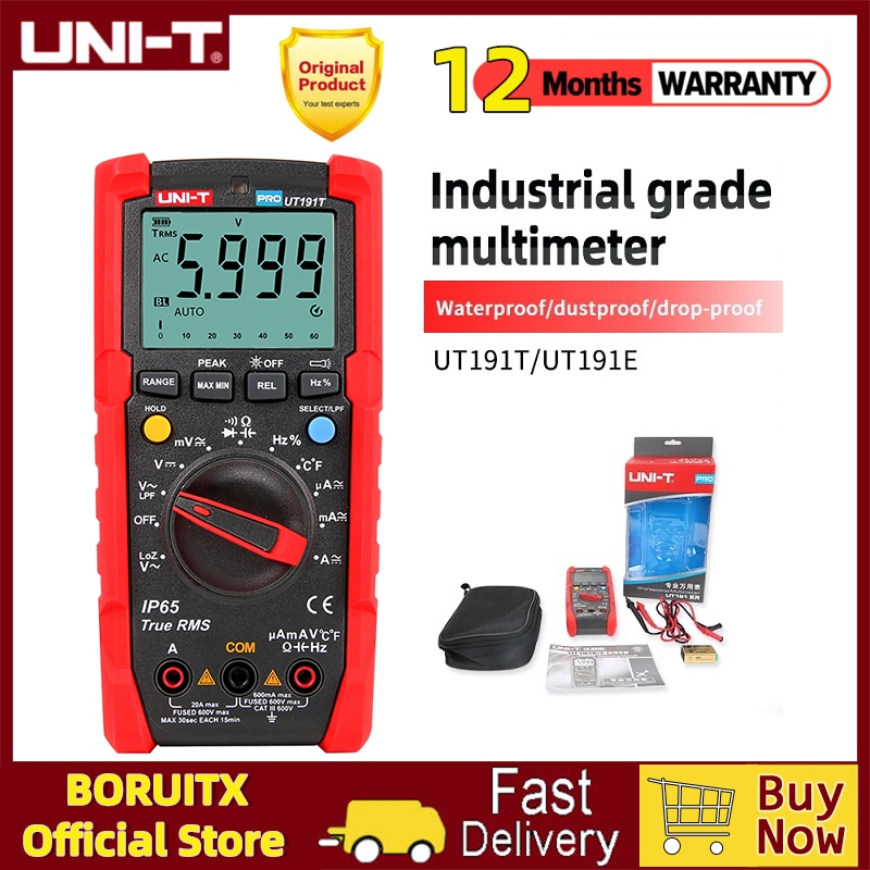 UNI-T UT191E UT191T Digital Multimeter DC AC voltage Current meter Capacitance Resistance Duty ...