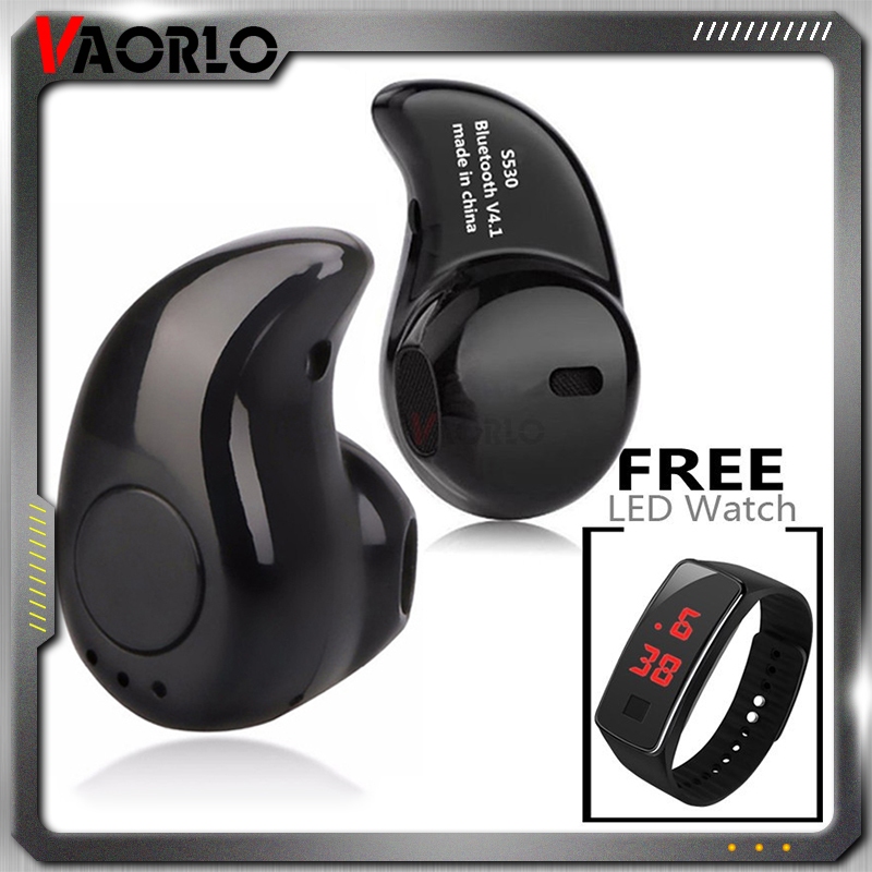 【Free Watch】VAORLO Original S530 Mini Bluetooth Headset Wireless With Microphone Earbuds Sport ...