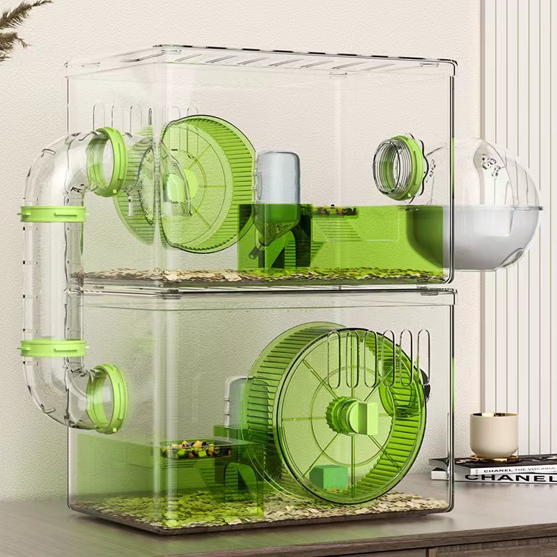 Acrylic Hamster Cage Double-Layer Hamster Cage Hamster Villa Multi ...