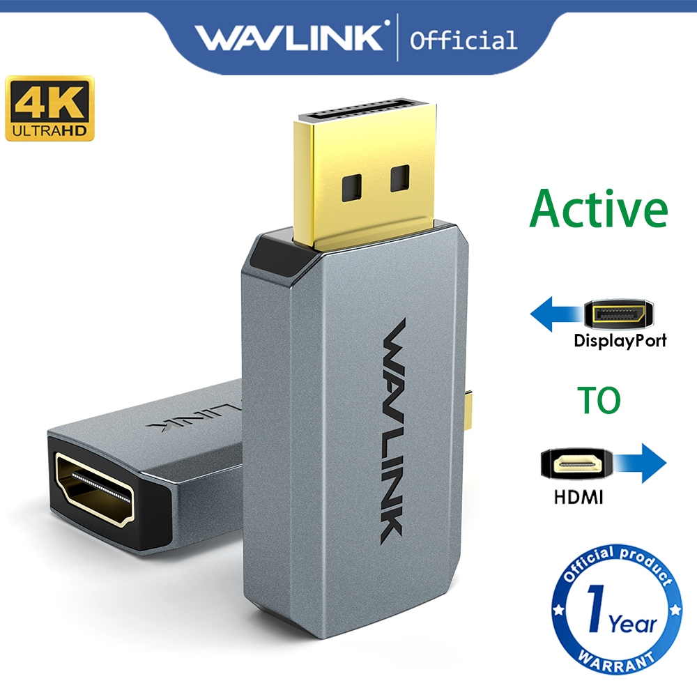 WAVLINK 4K Active DisplayPort to HDMI Adapter Support 60HZ | Shopee ...