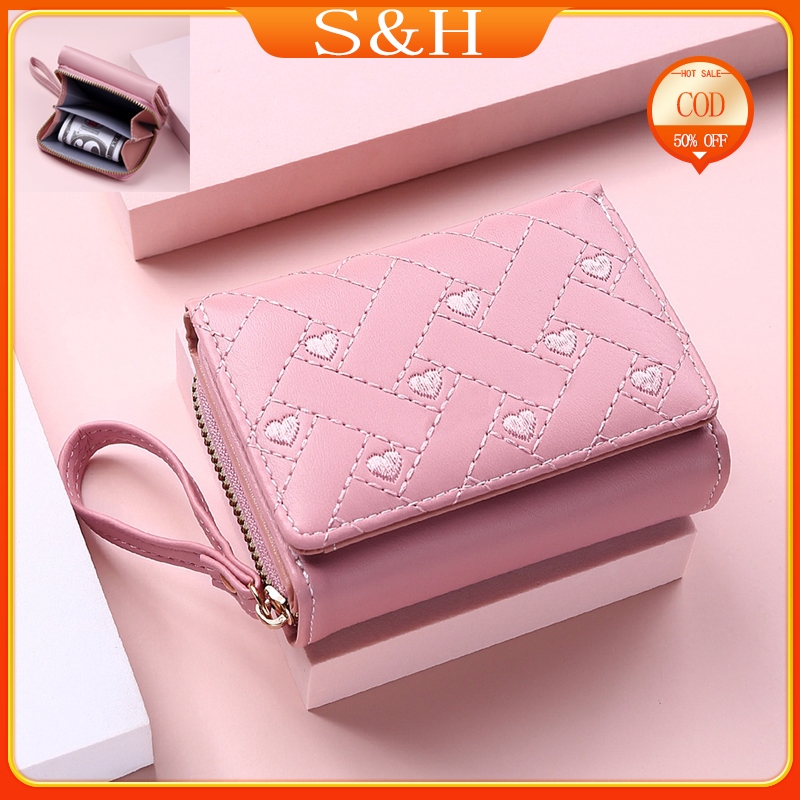 Women Wallet Cardholder Three Fold Coin Purse Multi Function Mini ...