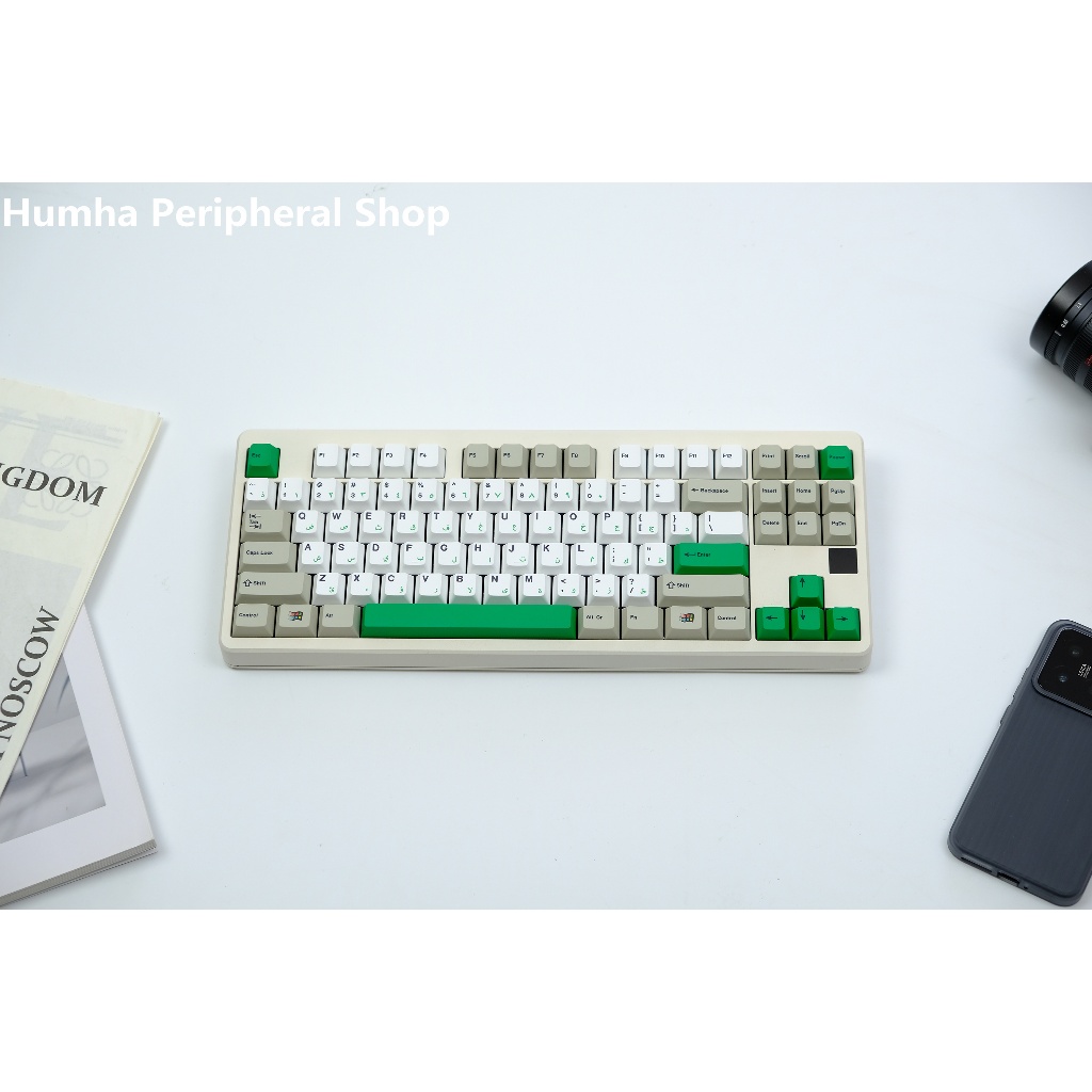 Humha Beige arabic keycap PBT material Dye-Sublimation Cherry profile Mechanical Keyboard keycap ...