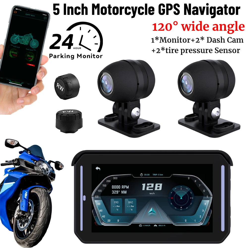 5 Inch GPS Screen Monitor Audio Recording Wireless Carplay Android Auto ...