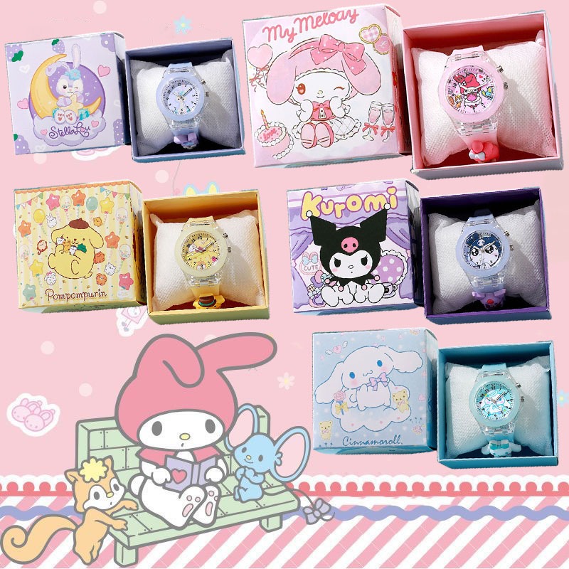 Sanrio Watch Jelly Colored My Melody Kuromi Cute Cartoon Kids Watch ...