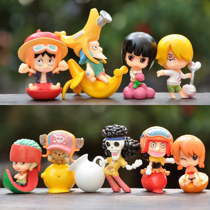 9Pcs/Set 5-7cm Anime One Piece Luffy Zoro Nami Usopp Sanji Chopper ...