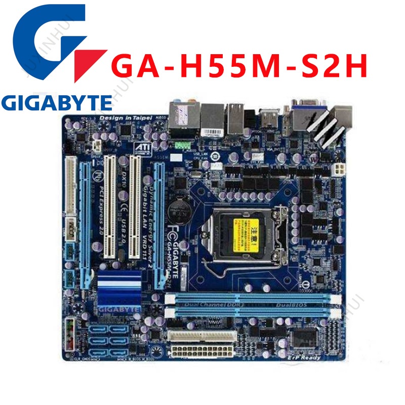 In stock original motherboard gigabyte GA-H55M-S2 / S2H LGA 1156 DDR3 8GB i3 i5 i7 H55 desktop ...