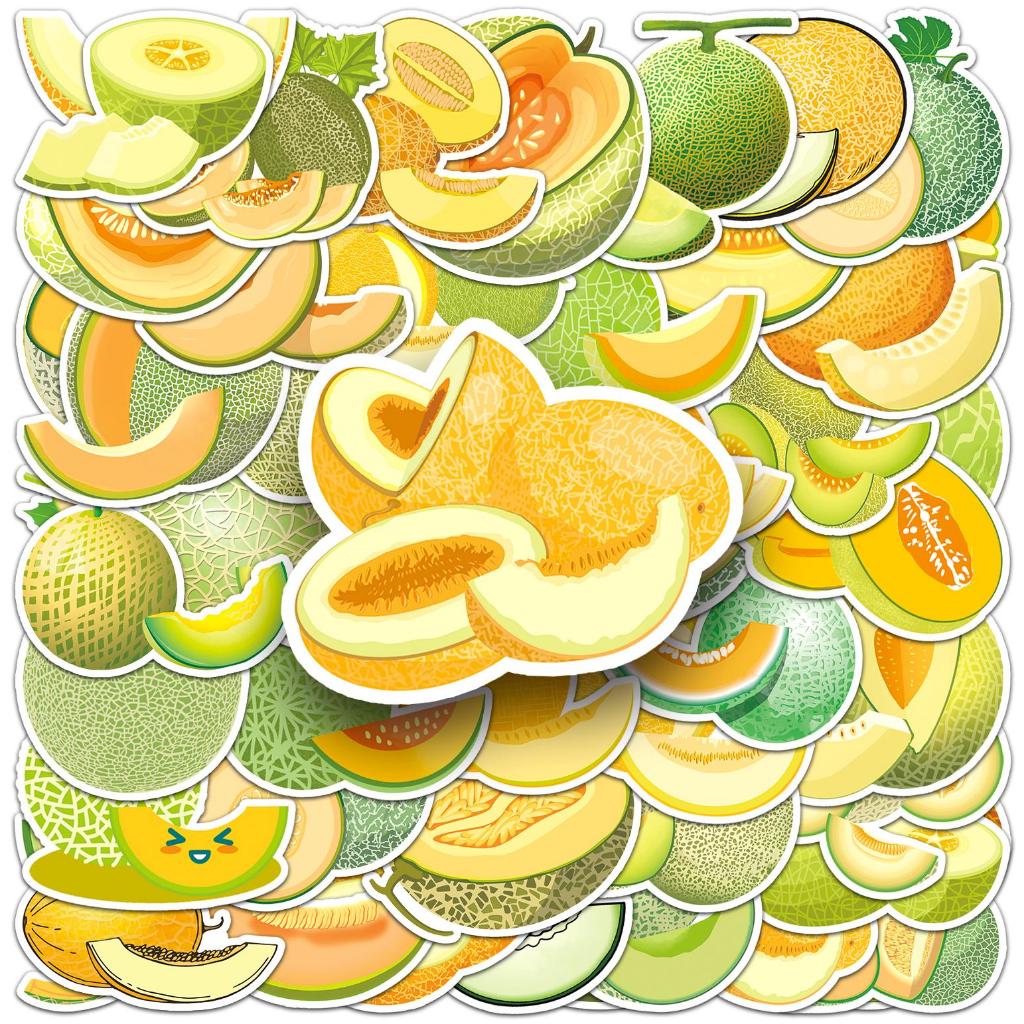 50Piece New Cute Hami Melon Fruit Stickers For DIY Phones Laptop ...