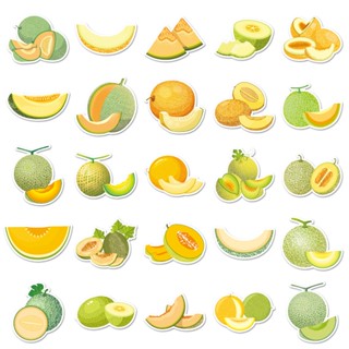 50Piece New Cute Hami Melon Fruit Stickers For DIY Phones Laptop ...