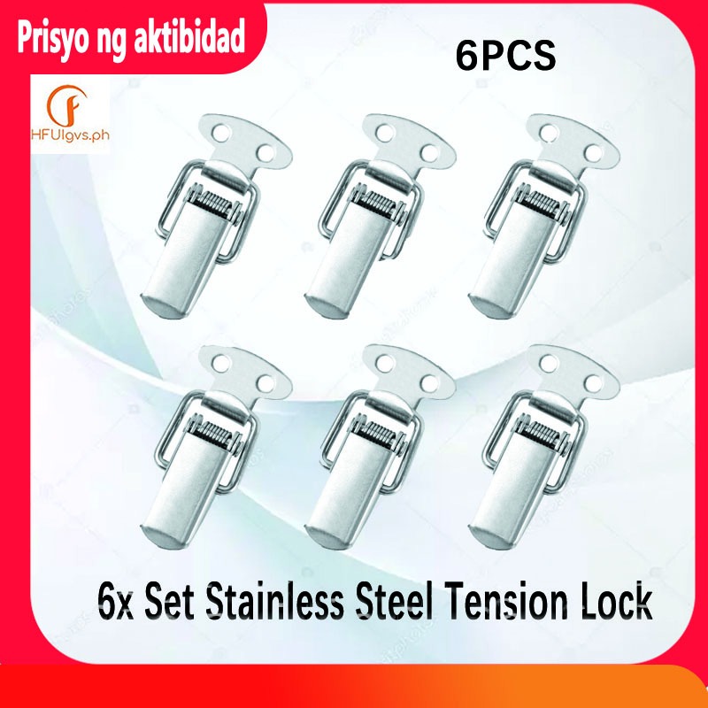 6x Set Stainless Steel Tension Lock Cap Lock Cabinet Boxes Spring ...