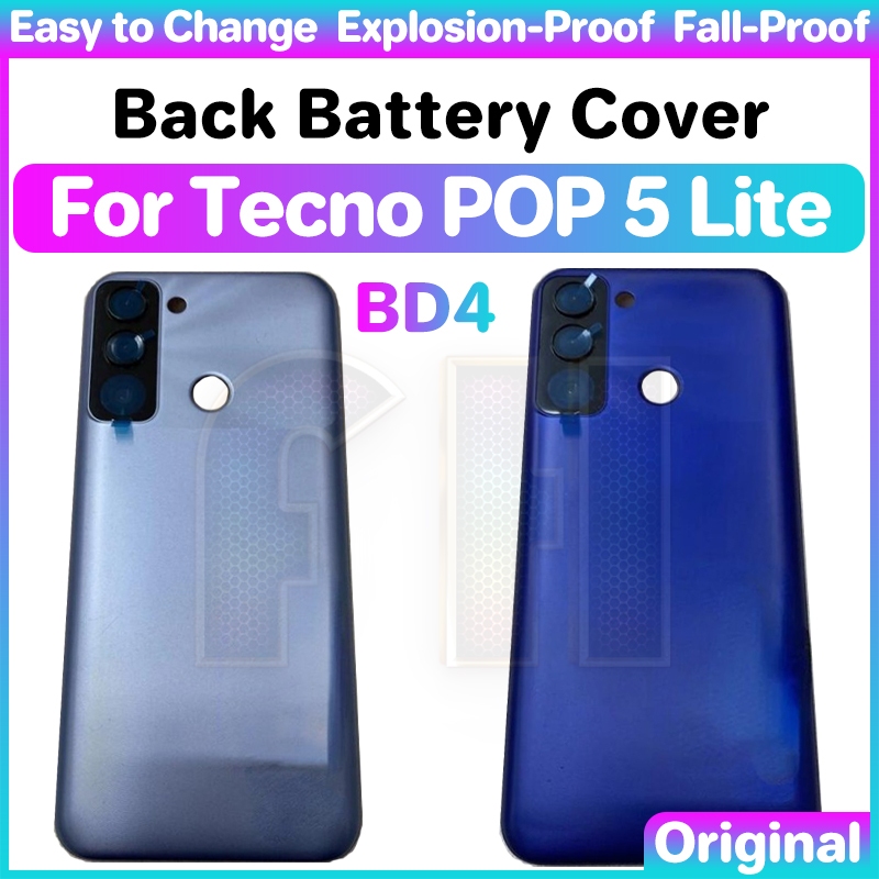 Back Battery Cover Glass Housing For Tecno Pop 5 Lite BD4 BD4 Rear ...