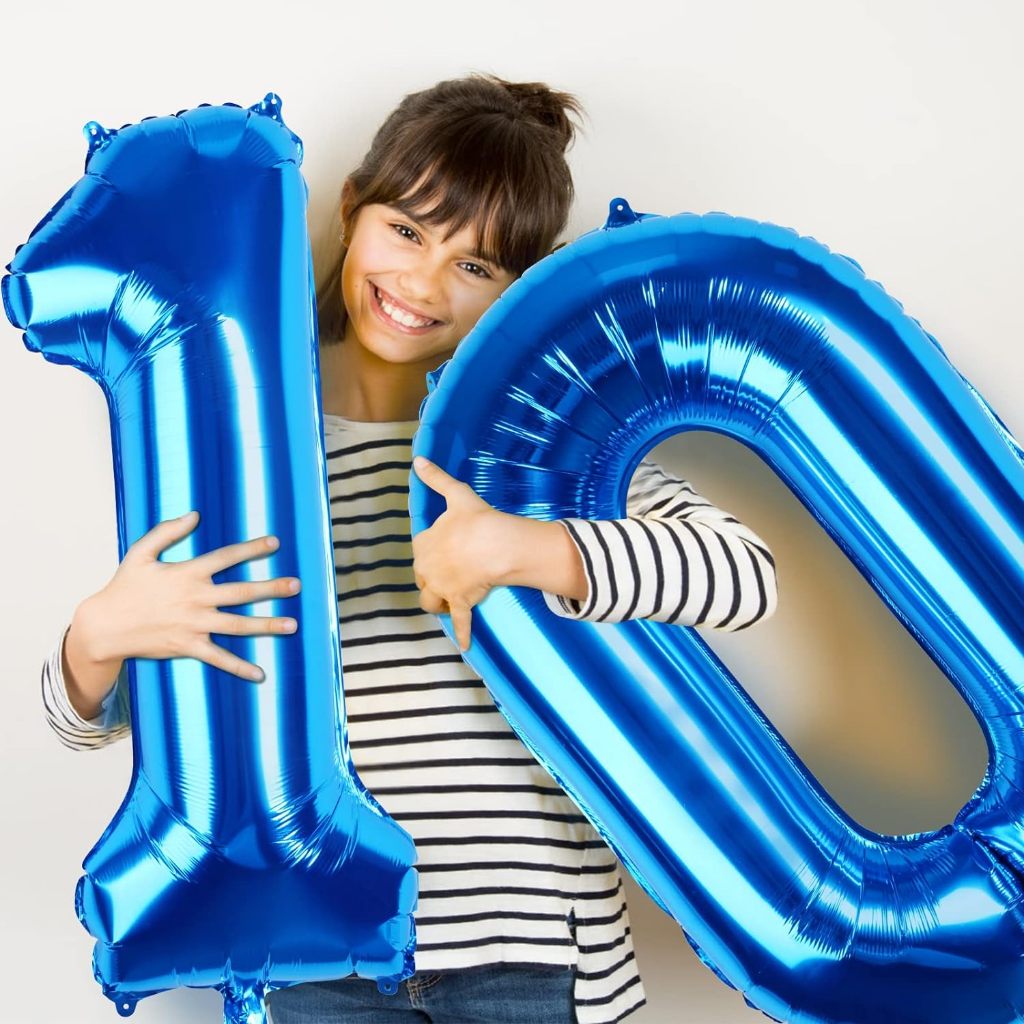 Blue Number Balloon 40inch Number 0 1 2 3 4 5 6 7 8 9 Number Foil ...