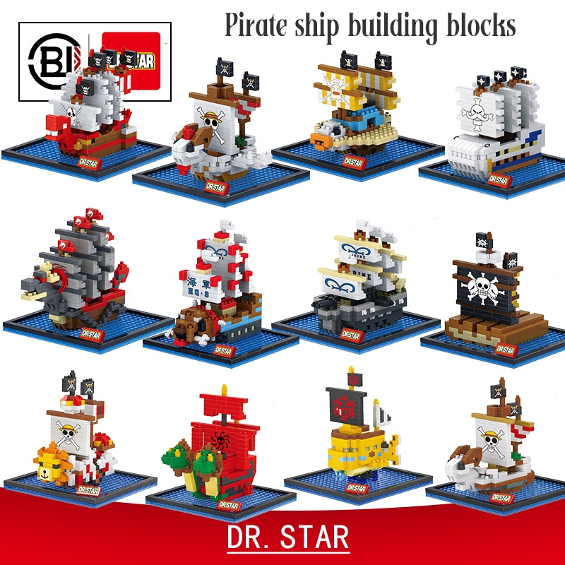 Pirate Ship Building Block Bricks Toy Assembly Particle Children ...