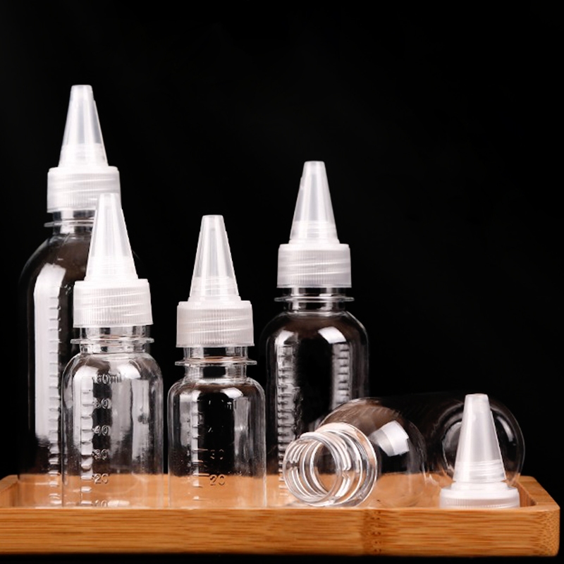 Transparent tape graduated plastic tip bottle Emulsion bottle Plastic ...