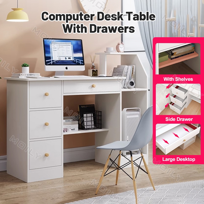 Computer Desk Study table Modern Desk Office Desk With Drawer And ...