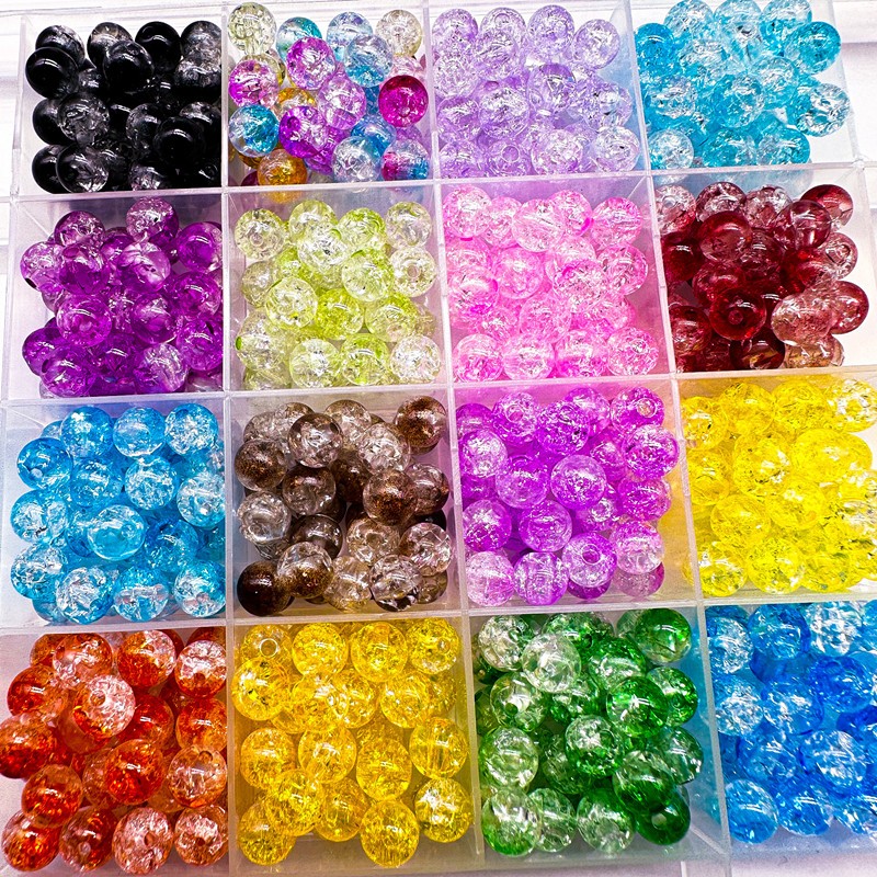 50Pcs/Pakc 8mm Acrylic Gradient Color Burst Pattern Round Beads DIY ...
