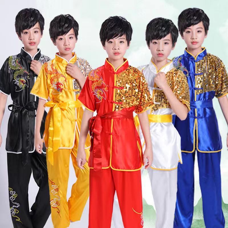 kid/adult Chinese Traditional Dragon Wushu Uniform Kid Girl Boy Kung Fu ...