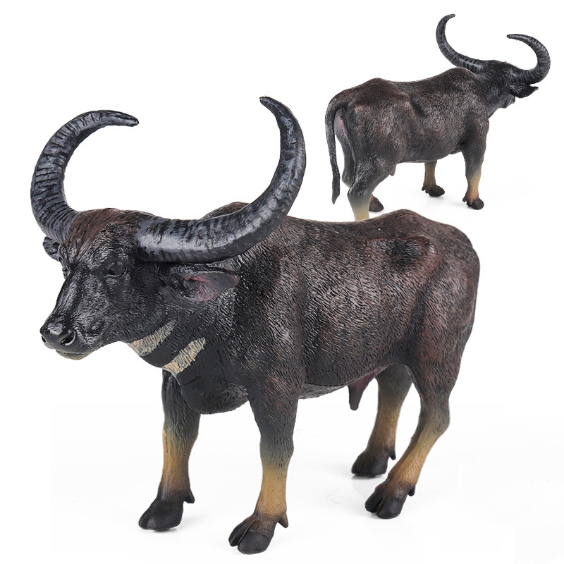 Children simulation animal toy solid animal model water buffalo river ...
