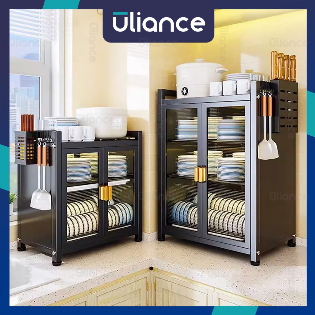Uliance Dish Rack Cabinet With Cover Dish Drainer Dish Drying Rack ...