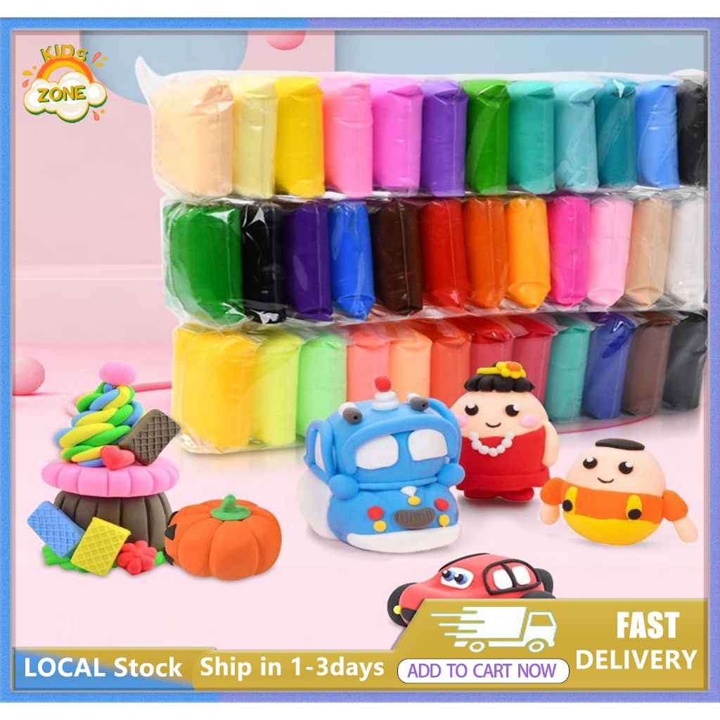 KINS ZONE 24/36 Colors Air Dry Clay with Tools DIY Lightweight Magic Clay Play Doh Plasticine ...