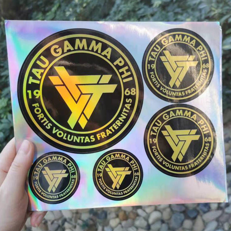 1 Set 5IN 3IN 2IN TAU GAMMA PHI Car Sticker Hologram Laminated ...