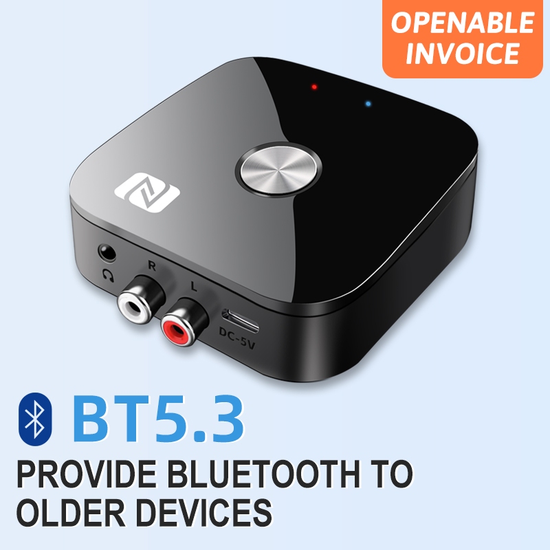 New T68 NFC Bluetooth 5.3 Receiver Car Stereo AUX 3.5mm Jack RCA Optical Bluetooth Audio ...