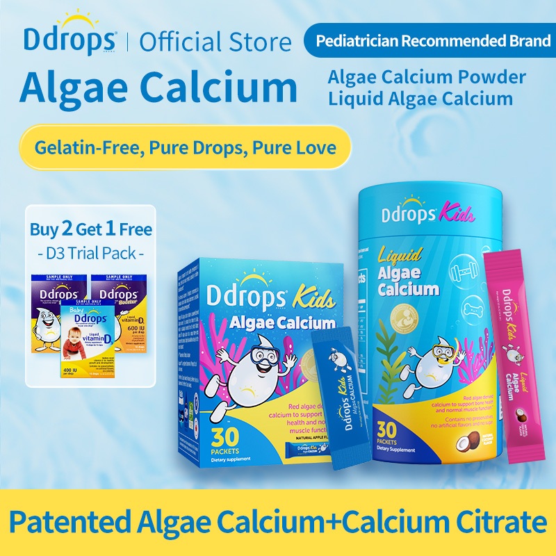 Ddrops Algae Calcium Dietary Supplement-Calcium Magnesium Zinc Booster ...